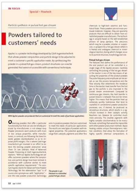 Publications - Glatt Powdersynthesis