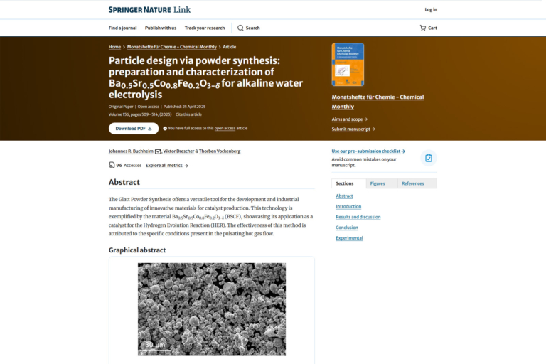 Catalyst for alkaline water electrolysis by Glatt Powder Synthesis